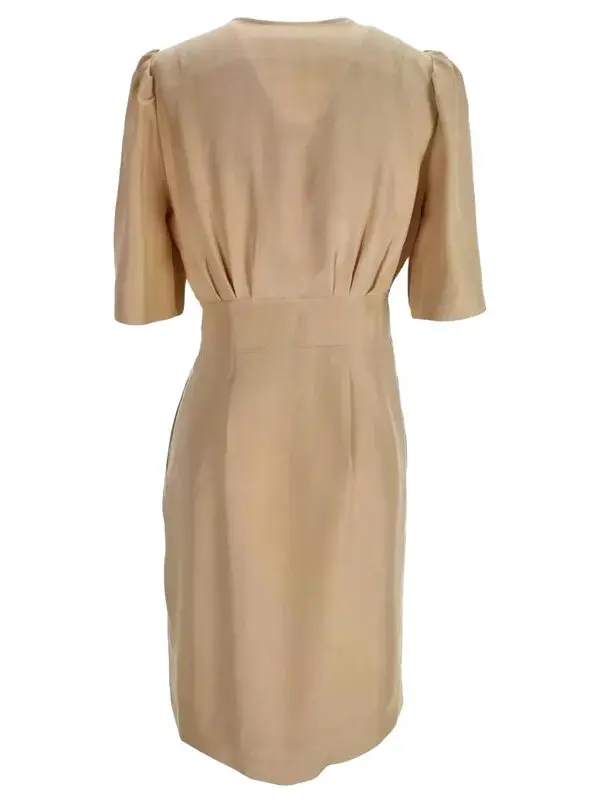 Chloé V-neck Short-sleeve Midi Dress - Neutrals