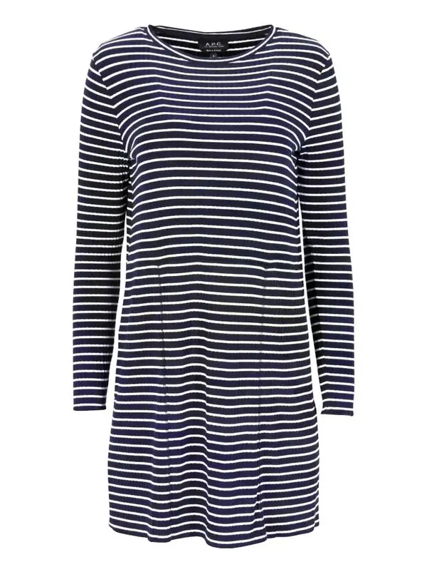 A.p.c. Striped Mini Dress - Blue