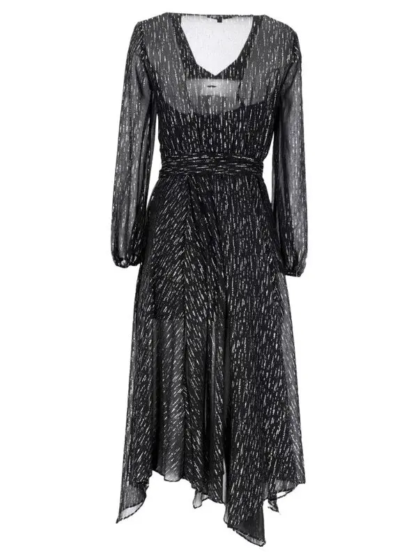 Maje Route Gathered Midi Dress - Black