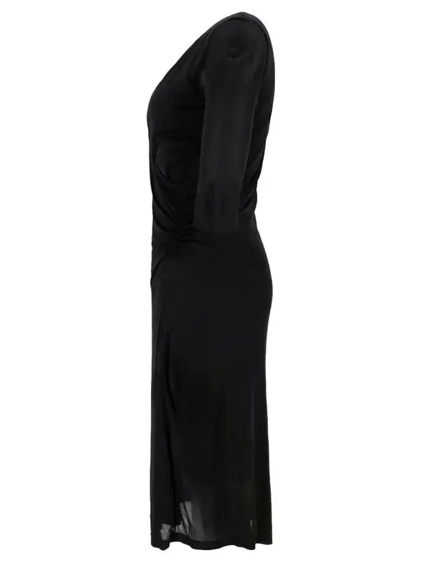Etro Wrap-effect Ruched Midi Dress - Black