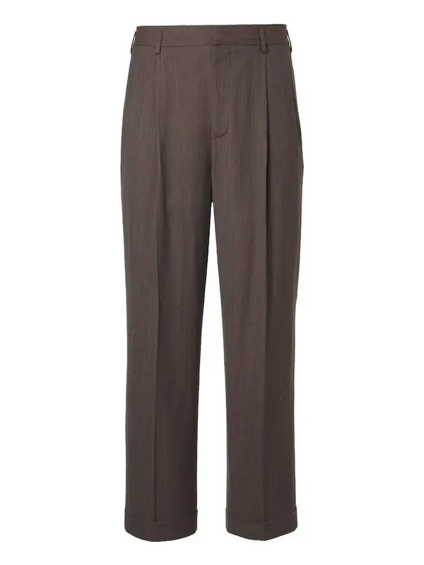 Loro Piana Isaac Virgin Wool Crepe Straight Leg Trousers - Multicoloured