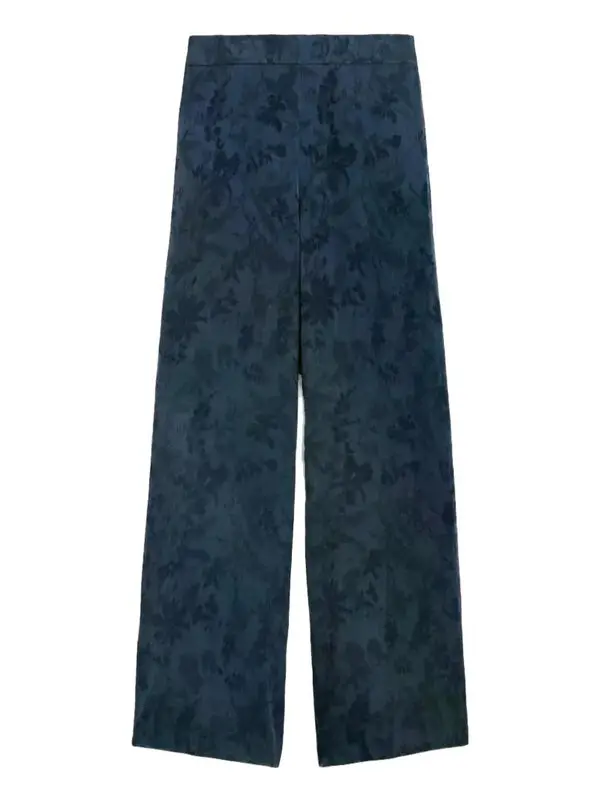 Momoni Marajo Floral Jacquard Wide-leg Trousers - Blue