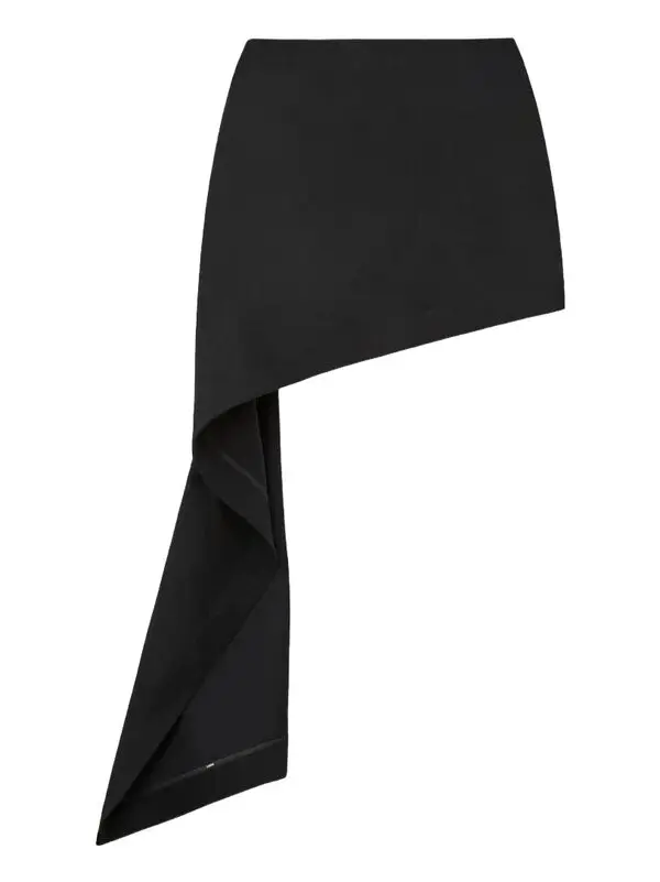Loewe Asymmetric Draped Mini Skirt - Black