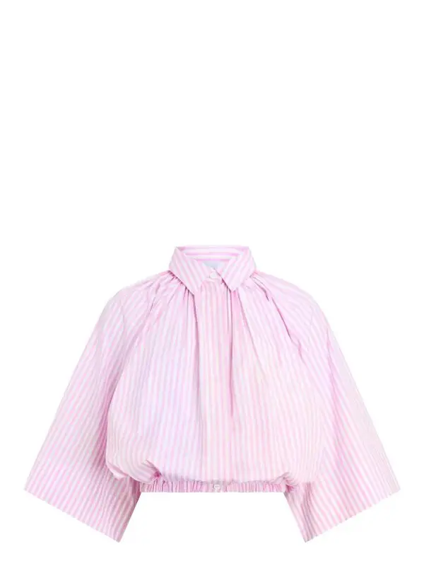 PATOU Striped Cropped Shirt - Pink