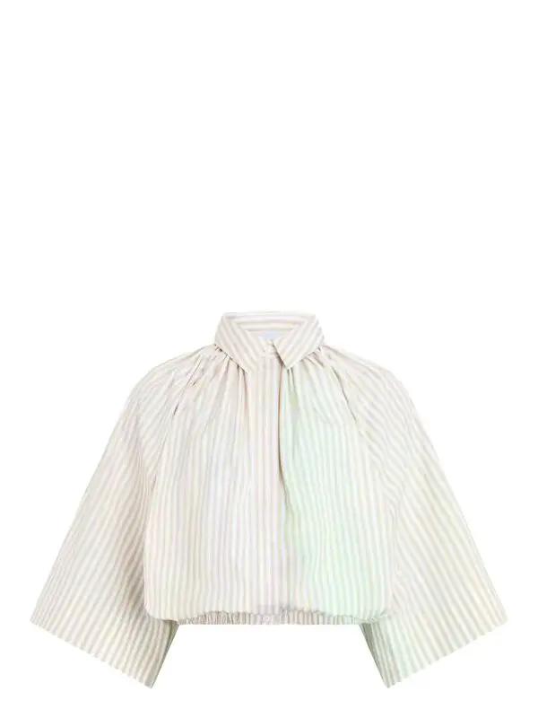 PATOU Striped Cropped Shirt - Neutrals