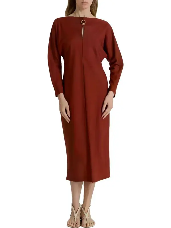 Alberta Ferretti Cutout Ring-detail Dress - Red