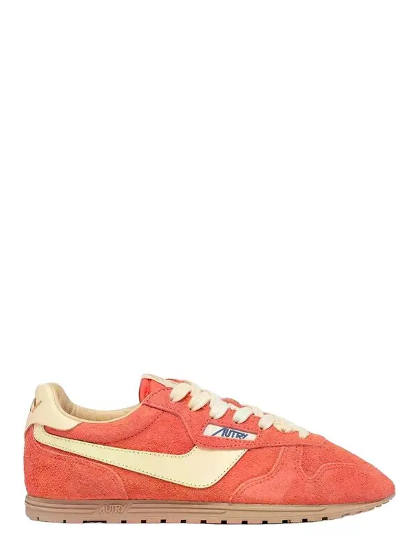 AUTRY Windspin Suede Leather Sneakers - Orange