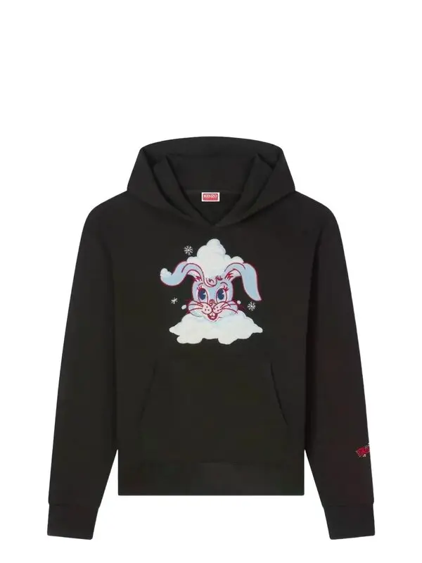 Kenzo Bunny Embroidered Hoodie - Black
