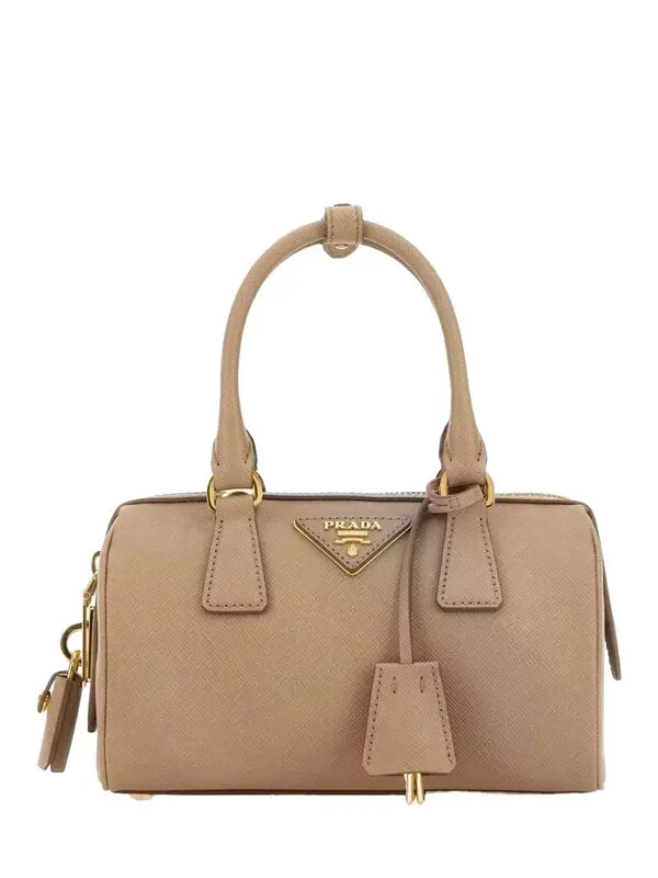 Prada Leather Tote Bag - Neutrals
