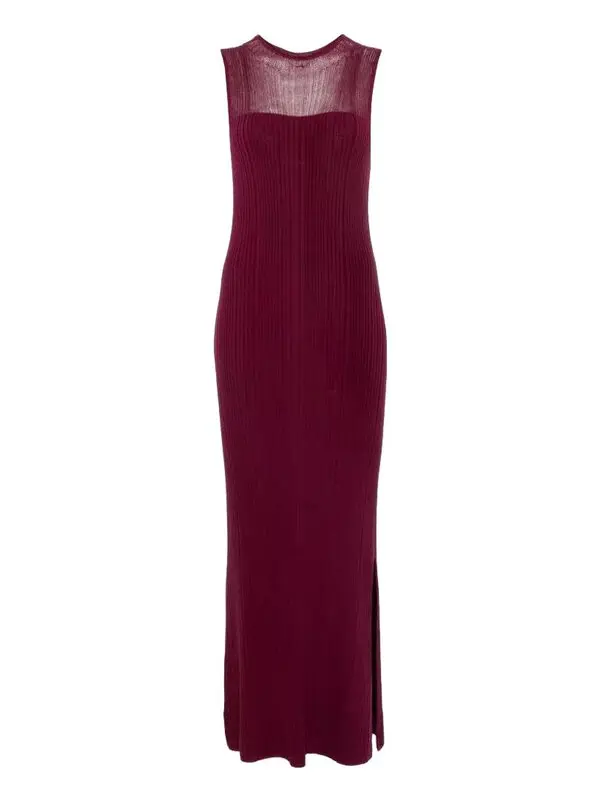 Eric Bompard Ribbed Maxi Dress - Purple