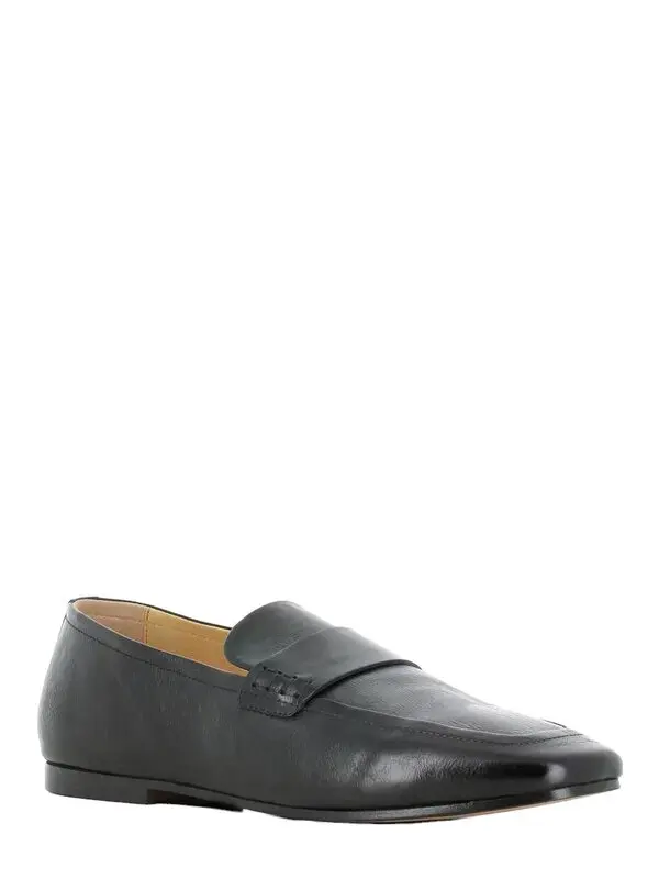HENDERSON BARACCO Square-toe Leather Loafers - Black