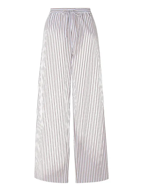 Loulou De Saison Cisco Striped Cotton-poplin Wide-leg Pants - Multi