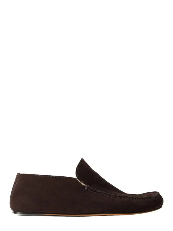 THE ROW Leo Shearling Loafers - Brown