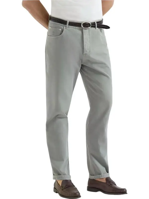 Brunello Cucinelli Garment-dyed Trousers - Green