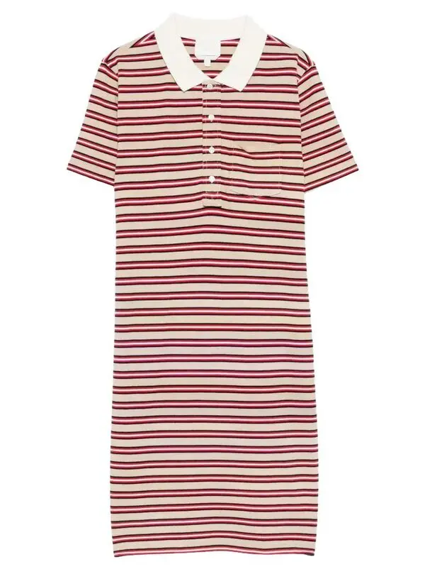A.p.c. Striped Polo Mini Dress - Neutrals
