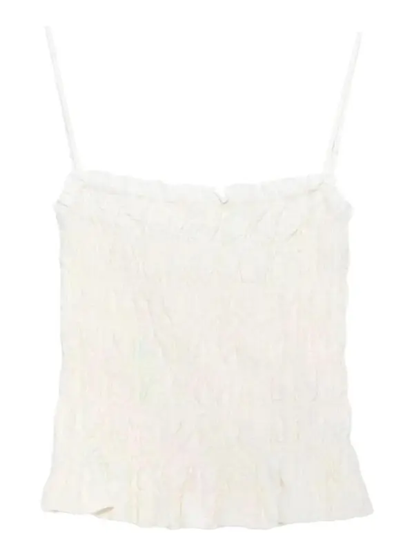 SYSTEM Ruffled Strap Top - Neutrals