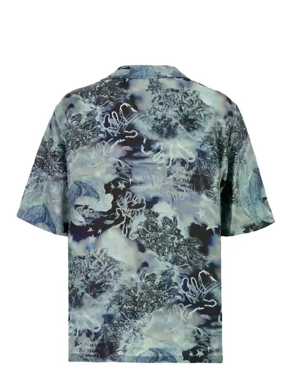 Off-White Short-sleeve Printed Shirt - Blue