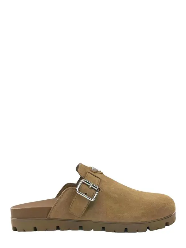 Prada Buckle Leather Loafers - Neutrals