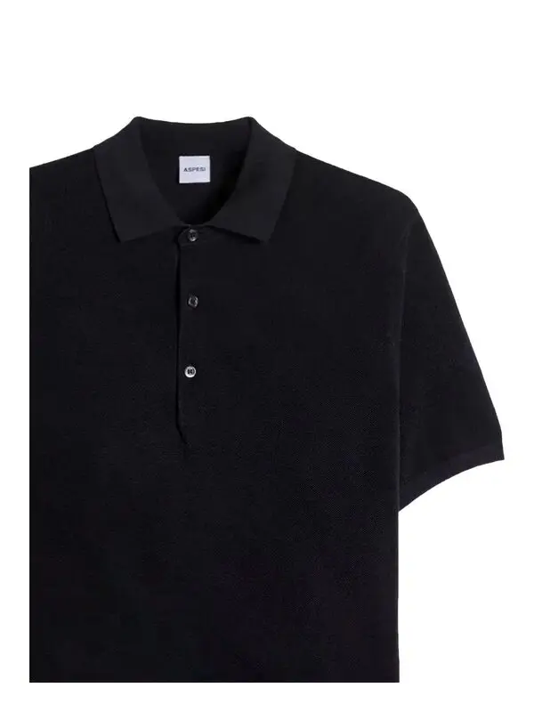 Aspesi Button-up Polo Shirt - Black