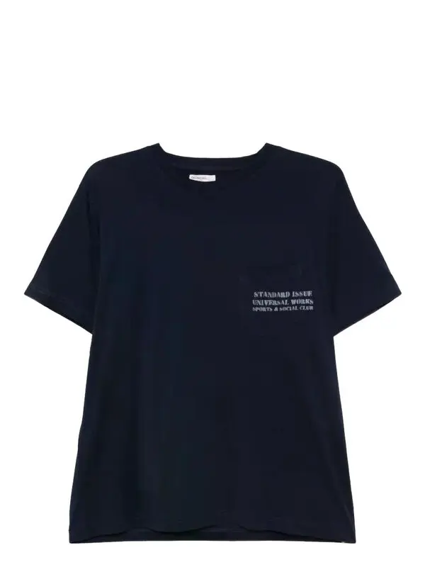 Universal Works Logo-detail T-shirt - Blue