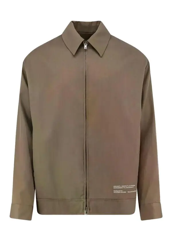 GOLDEN GOOSE Wool Gabardine Coach Jacket With Embroidery - Brown