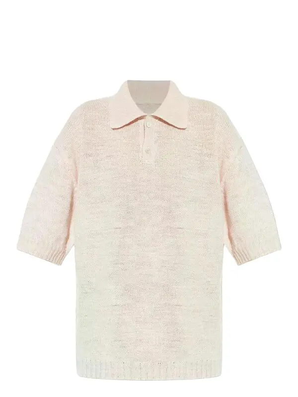 MAISON MARGIELA Linen Polo Top - Neutrals