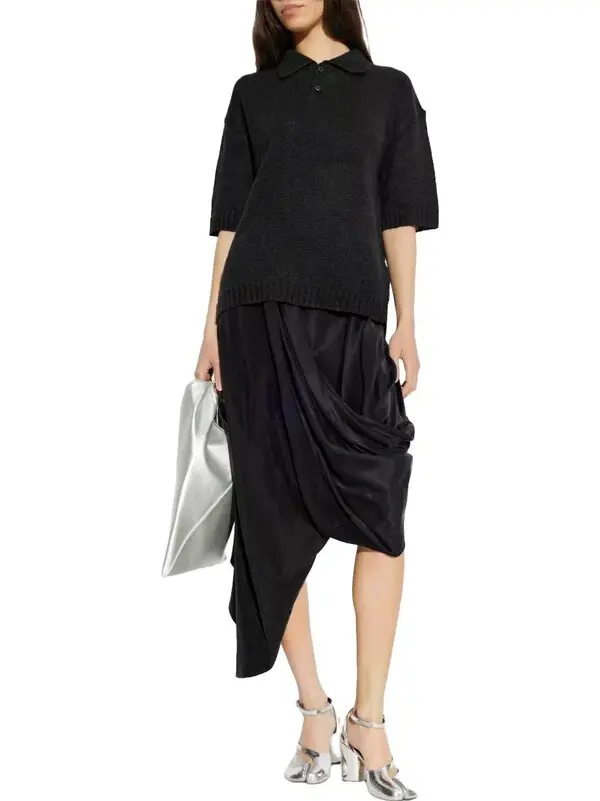 MAISON MARGIELA Gardening Hemp Buttoned Polo Shirt - Black