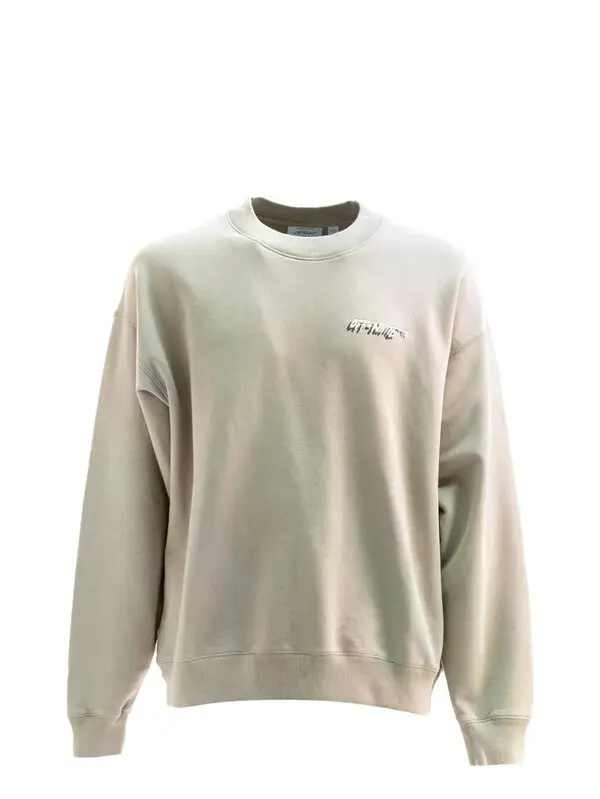 Off-White Logo-detail Crew-neck Sweatshirt - Neutrals