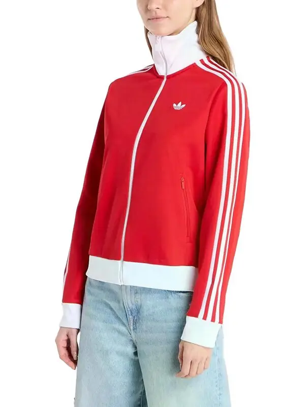 Adidas Classic Zip-up Sweatshirt With Trefoil Logo And 3-stripes - Red