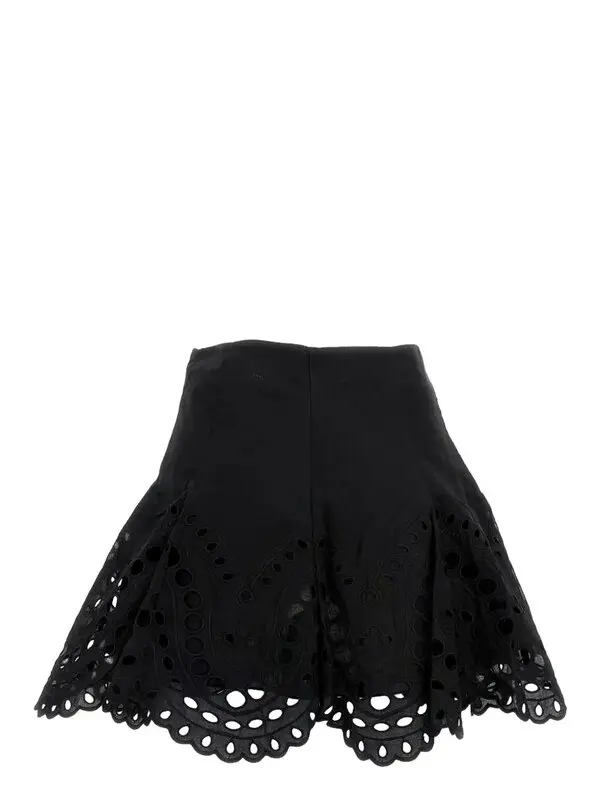 Charo Ruiz Ibiza Sail Scalloped-finish Mini Skirt - Black