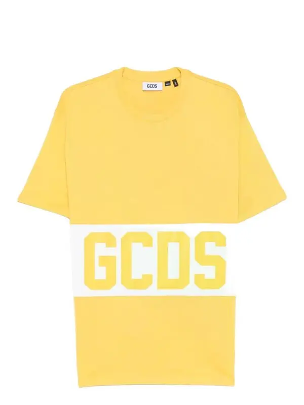 Gcds Logo Striped T-shirt - Yellow