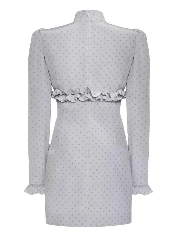 Alessandra Rich Ruffled-detail Mini Dress - Grey