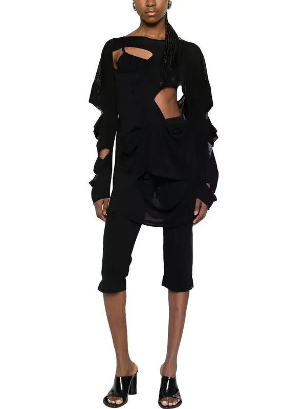 P.a.r.o.s.h Cut-out Long Sleeve Sweater - Black