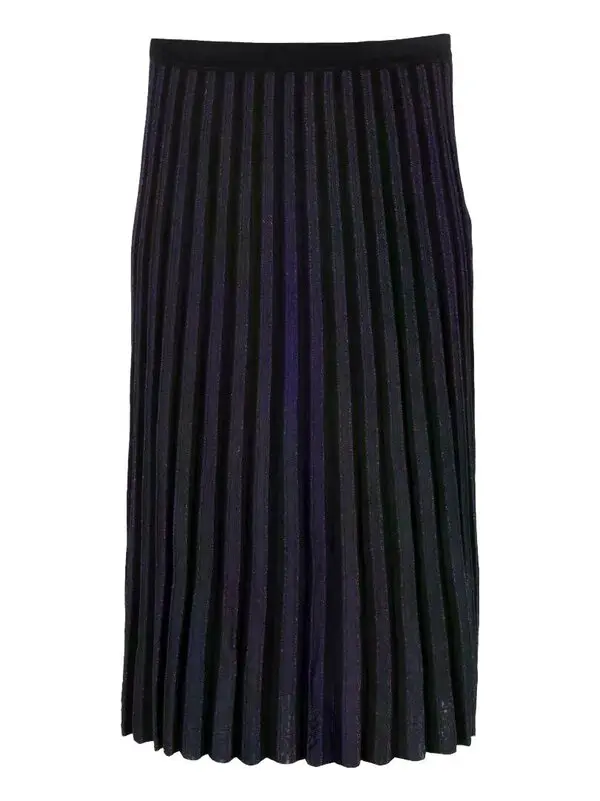Diane Von Furstenberg Pleated Knit Midi Skirt - Blue