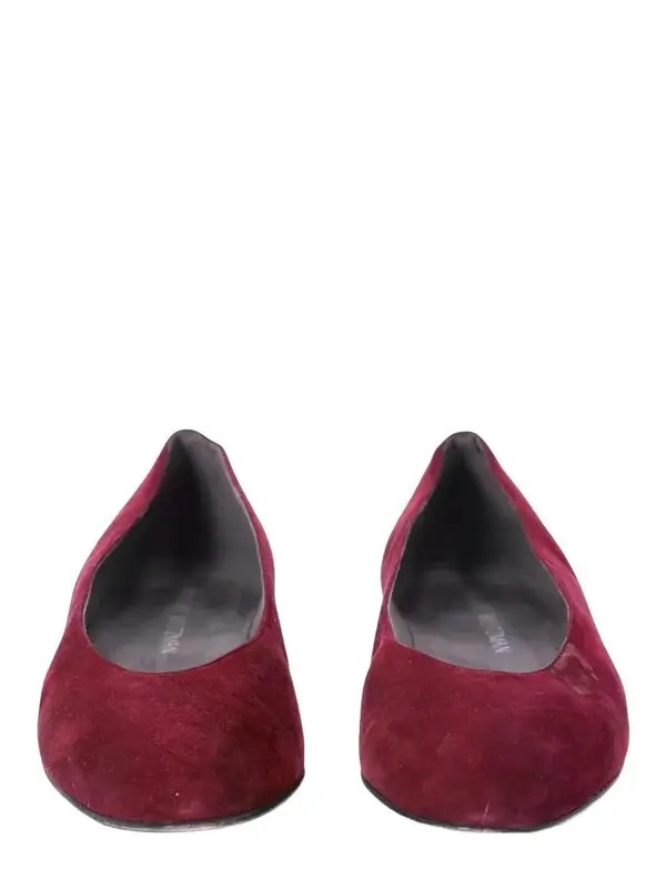STUART WEITZMAN Embellished Suede Ballet Flats - Red