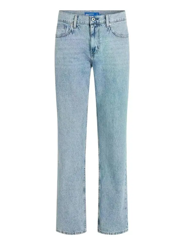 Karl Lagerfeld Acid Wash Straight Leg Jeans - Blue