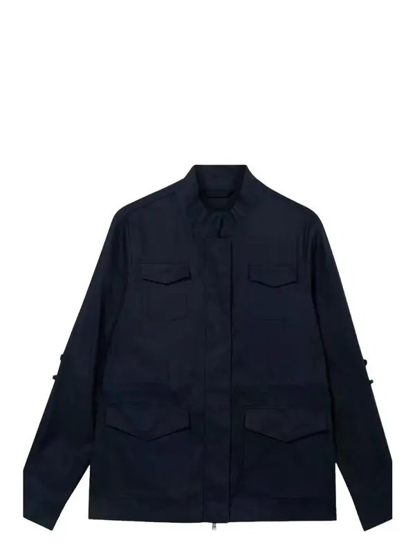 Brooks Brothers Safari Jacket With Patch Pockets - Blue