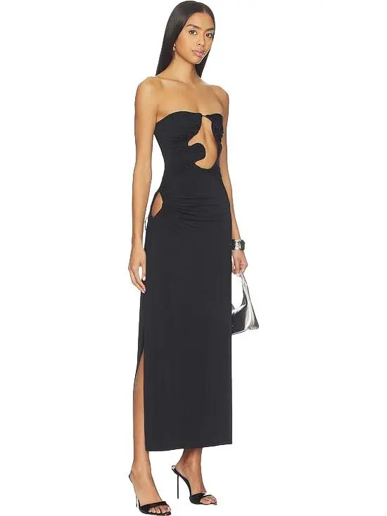 Bardot Alberta Midi Dress With Cutouts - Black