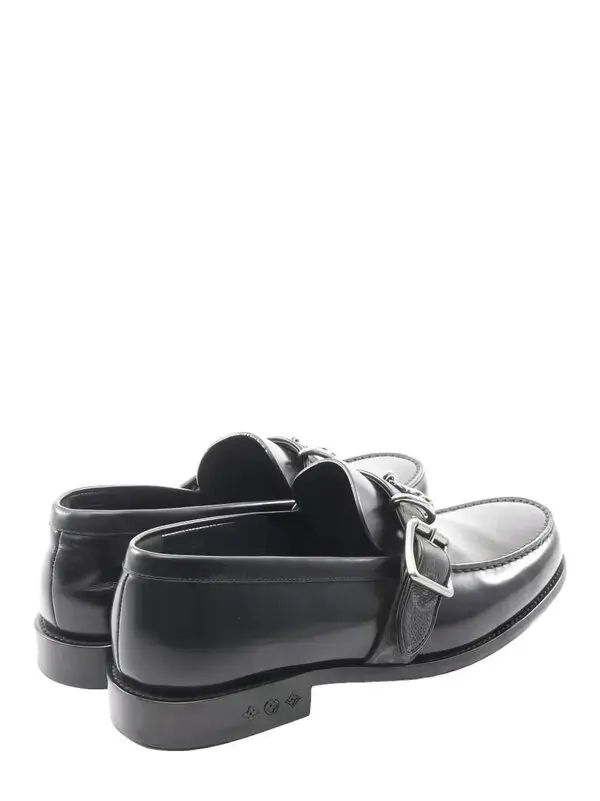 LOUIS VUITTON Buckled Leather Loafers - Black