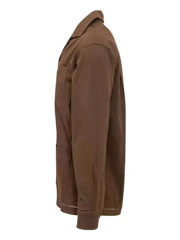 Drole De Monsieur Embroidered-logo Shirt - Brown