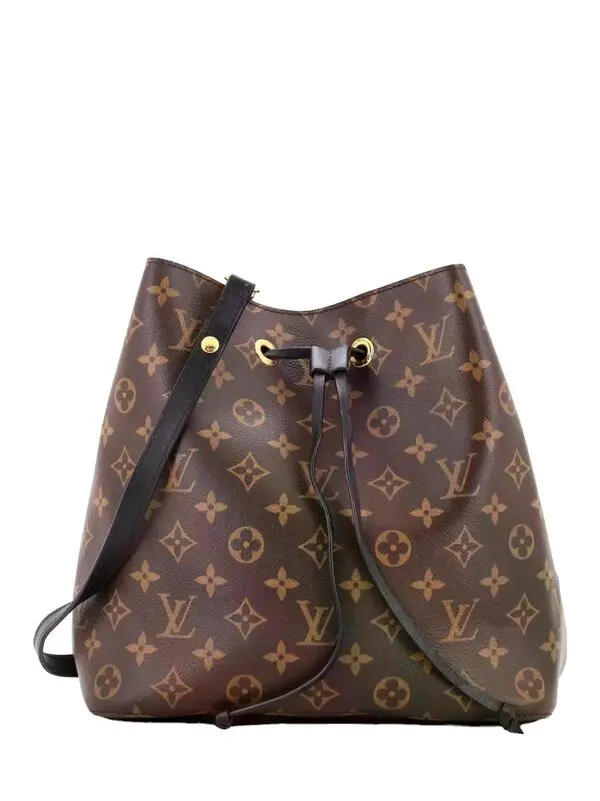 LOUIS VUITTON Neonoe Handbag Monogram Canvas With Leather Mm Bucket Bag - Brown