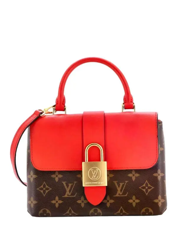 LOUIS VUITTON Locky Handbag Monogram Canvas With Leather Bb Satchel - Red