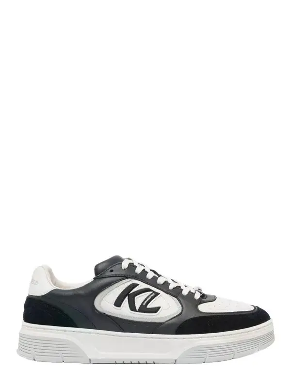 Karl Lagerfeld Kourtney Lace-up Paneled Leather And Suede Sneakers - Blue