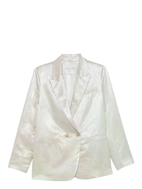 FORTE_FORTE Double-breasted Cloth Jacket - Neutrals