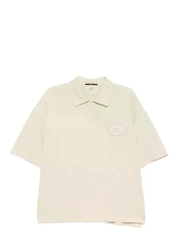 C.P. COMPANY Embroidered Polo Shirt - Neutrals