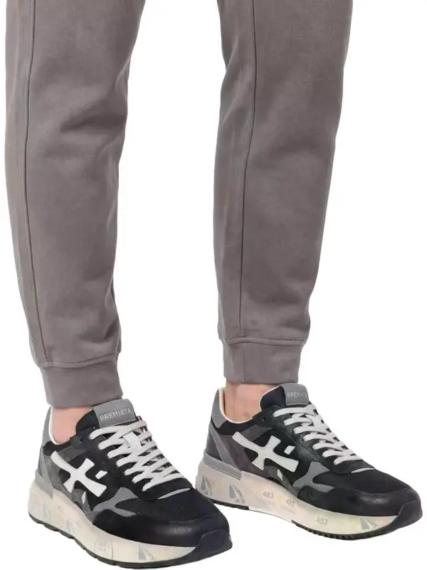 Premiata Mick Logo-appliqué Sneakers - Black