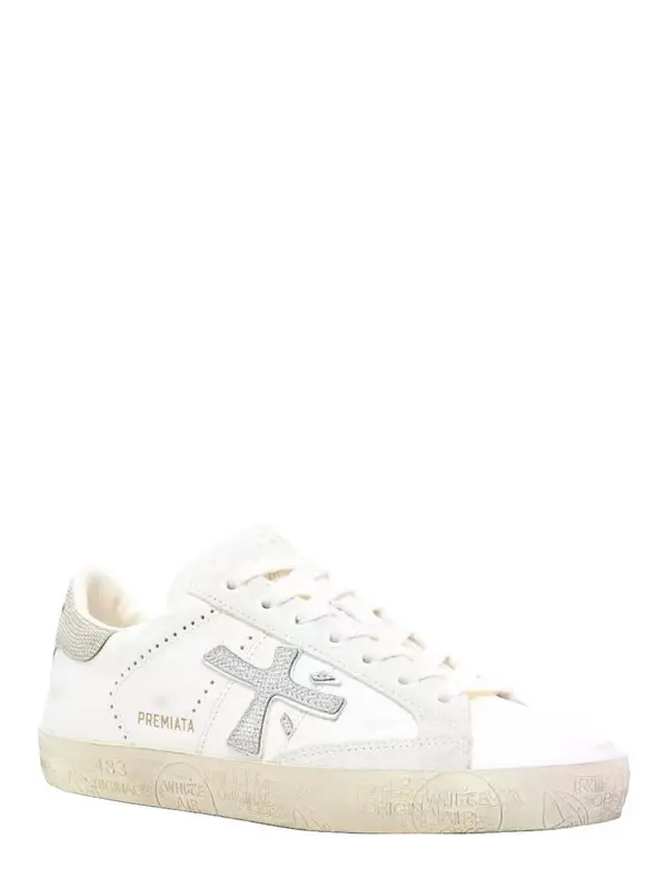 Premiata Stevend Glitter-appliqué Sneakers - Neutrals