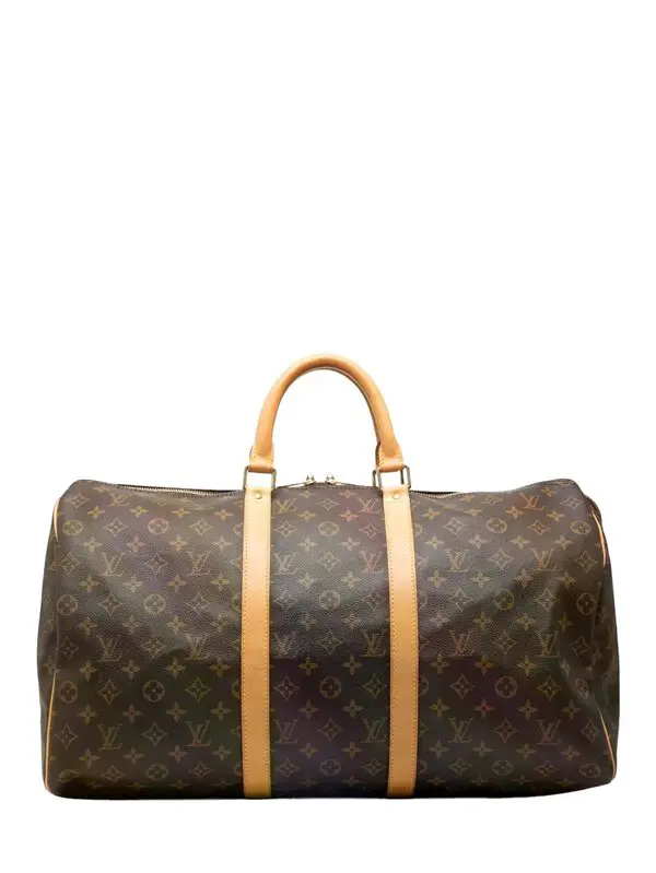 LOUIS VUITTON Monogram Keepall 50 Travel Bag - Brown