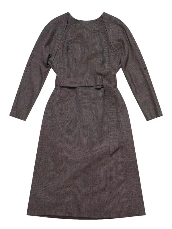 MAISON MARGIELA Belted Midi Dress - Brown
