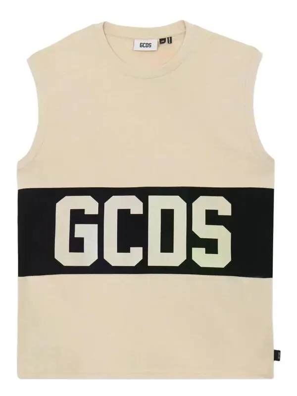 Gcds Logo Sleeveless T-shirt - Neutrals